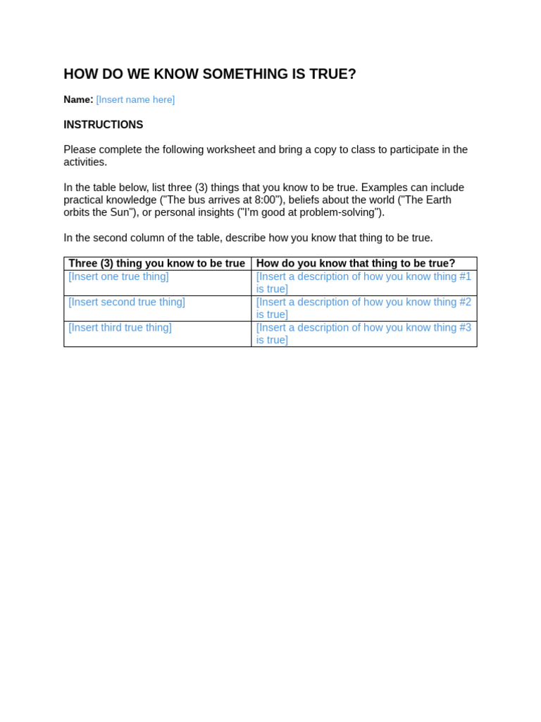 How Do We Know Something | PDF