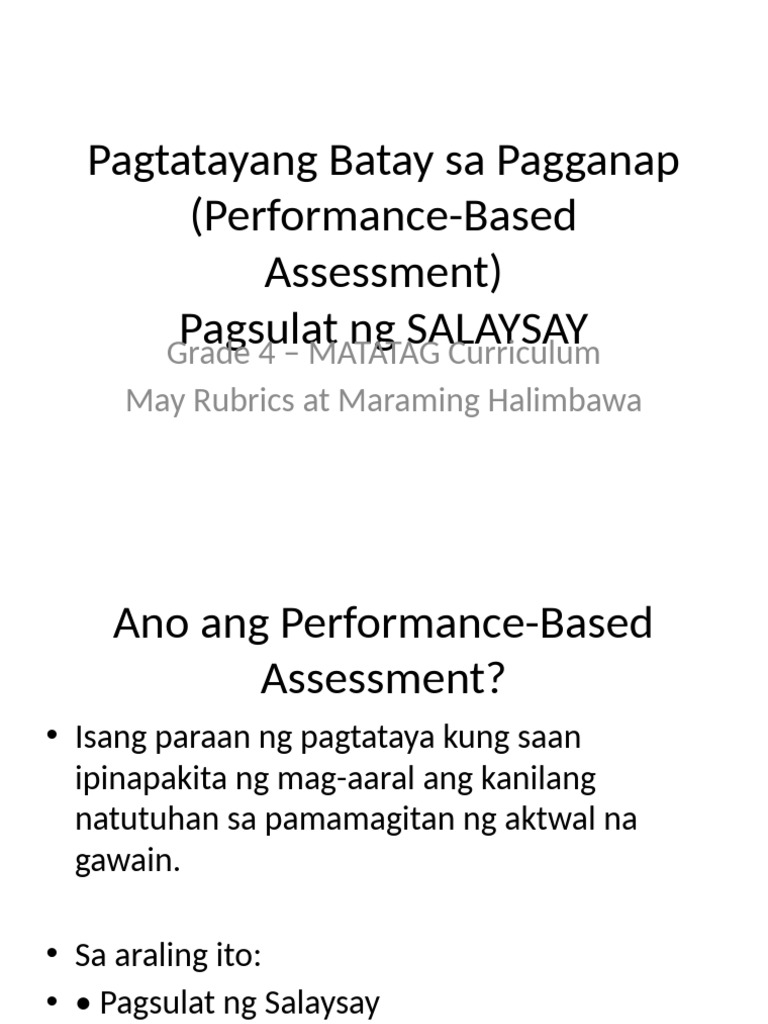 Enhanced PBA Pagsulat NG Salaysay Grade4 MATATAG | PDF