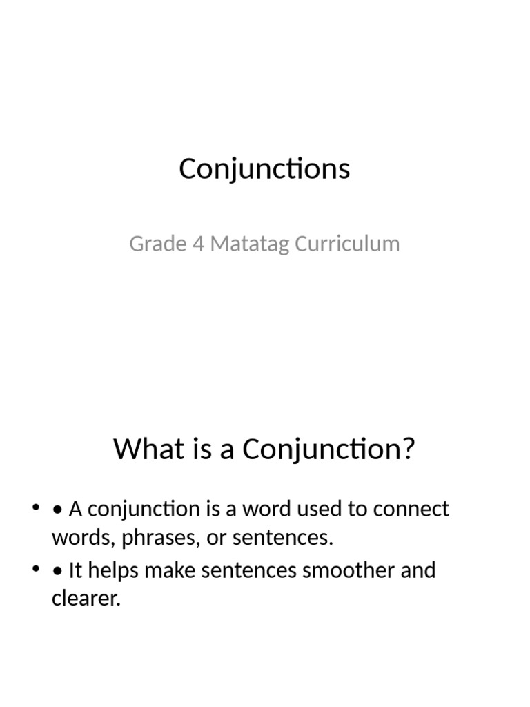 Conjunctions_Grade4_PPT | PDF | Sentence (Linguistics) | Linguistics