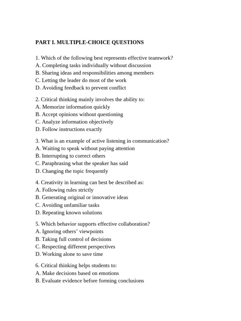 21st Century Skills- Sts | PDF | Learning | Critical Thinking