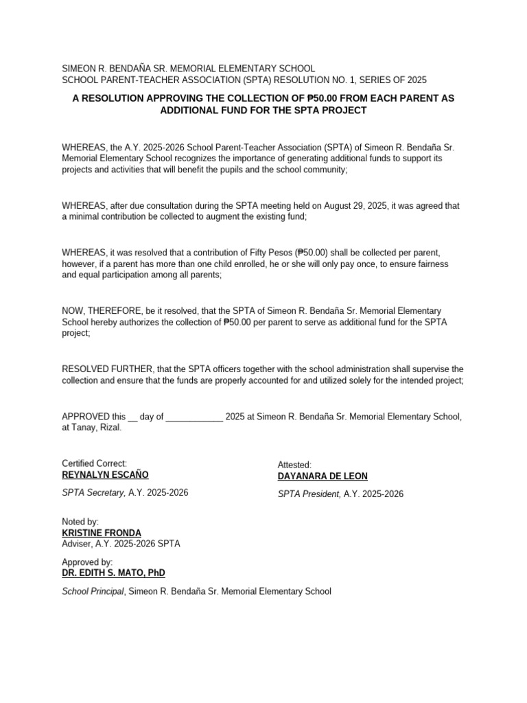 SPTA RESO 1 DRAFT (1) | PDF