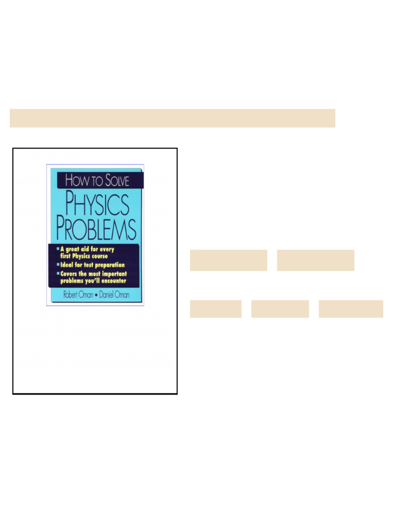 How to solve physics problems full digital chapters | PDF