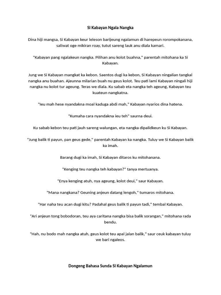 Dongeng Si Kabayan | PDF