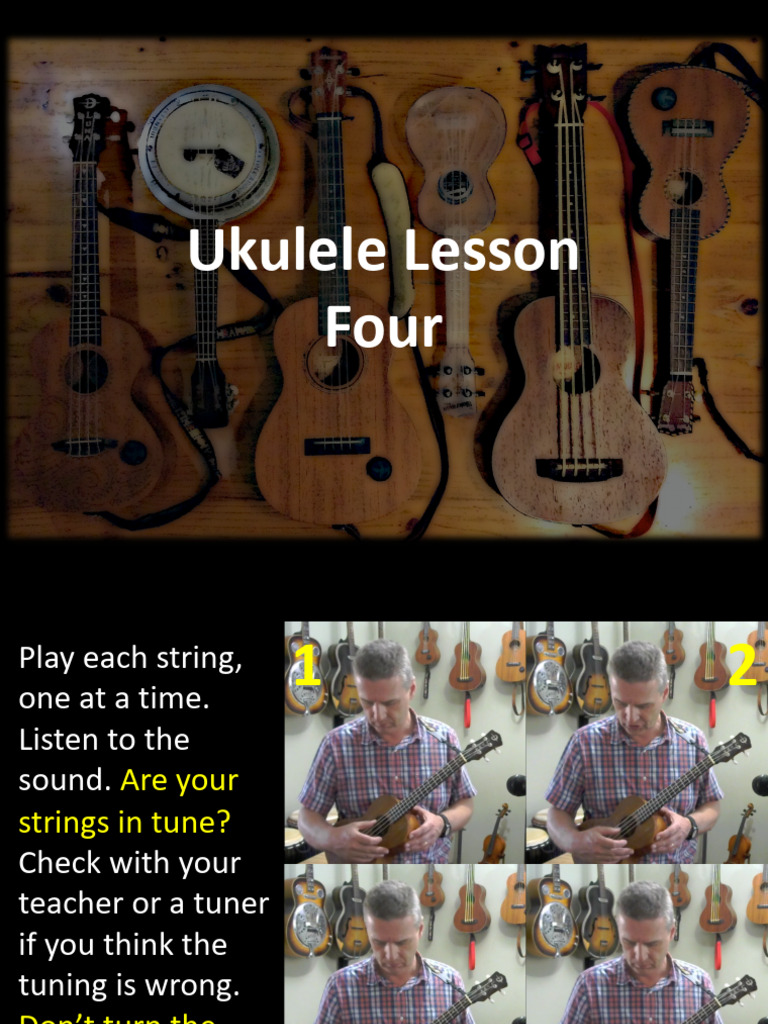 Ukulele Lesson: Chords and Songs Guide | PDF | Musical Instruments ...