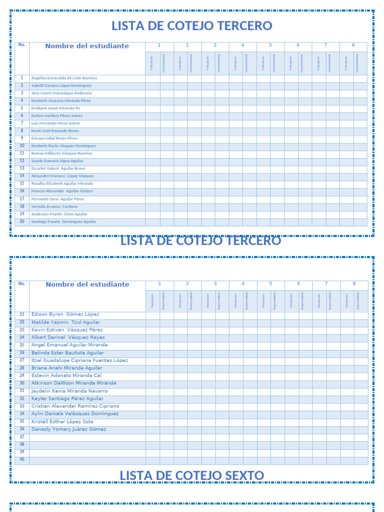 Listas de Cotejo Grupo 1 y 2 | PDF