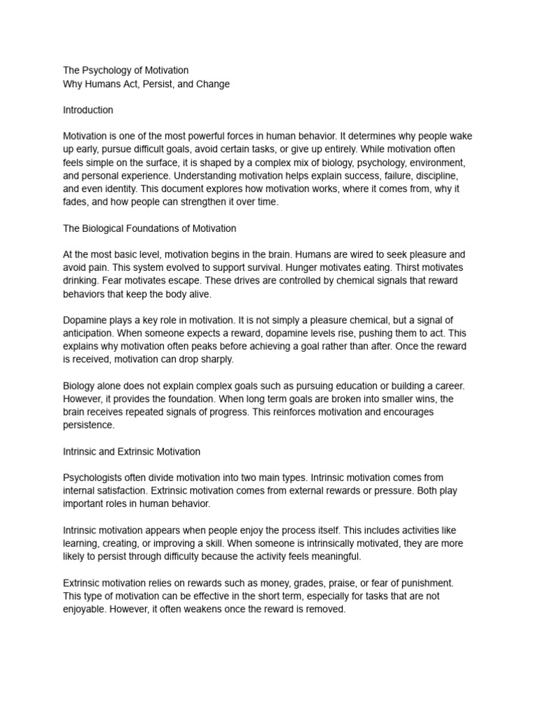 Understanding Human Motivation Dynamics | PDF | Motivational | Motivation
