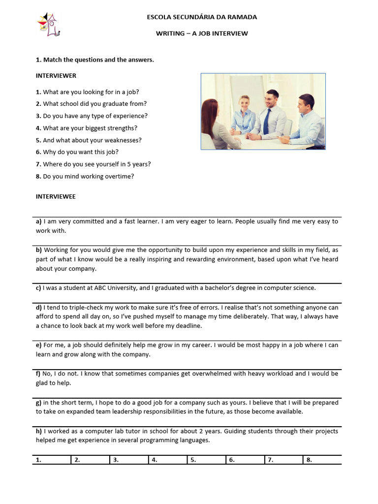 Writing_ a Job Interview | PDF