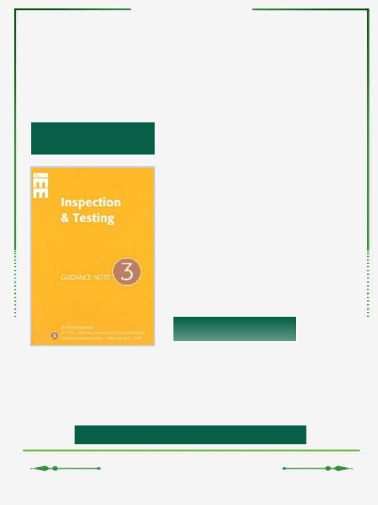 Guidance Note 3 Inspection and Testing Iee Guidence Notes 4th Edition ...