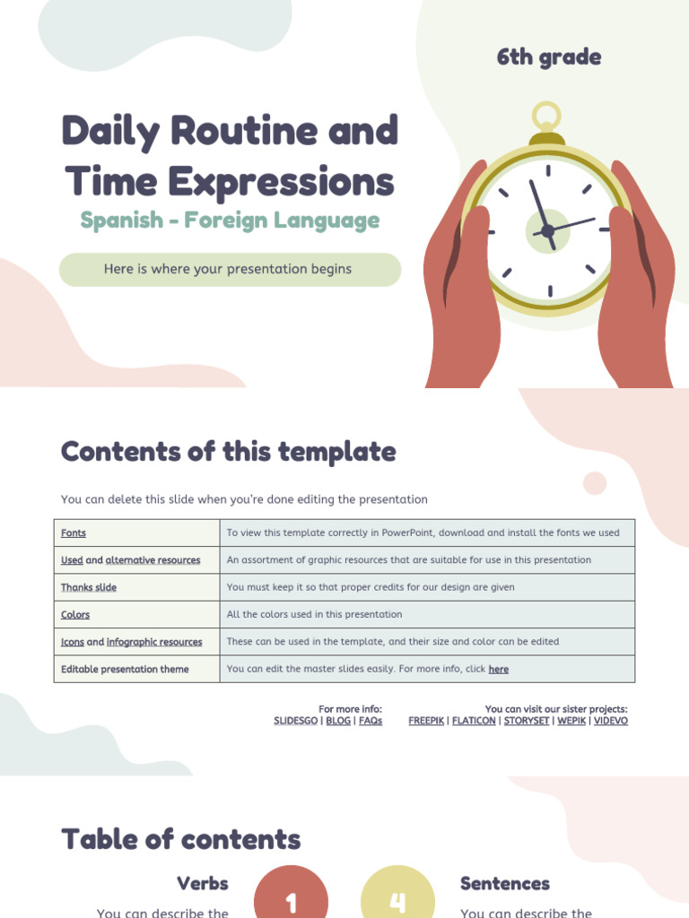 Spanish Daily Routines & Time Expressions | PDF | Planets | Planets In ...