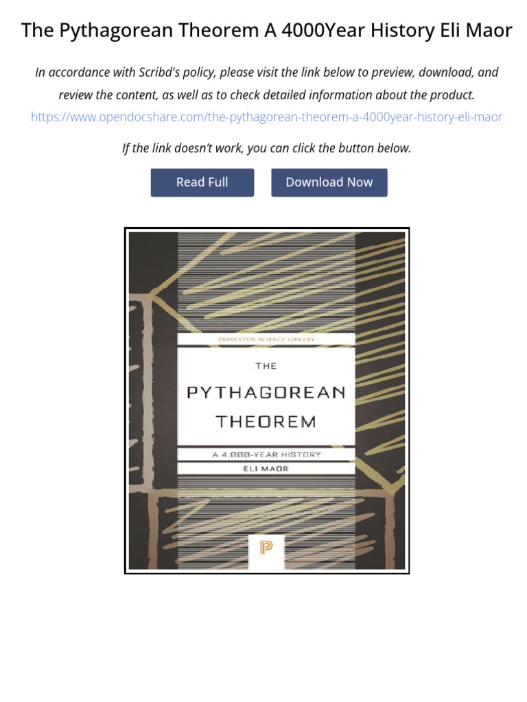 The Pythagorean Theorem A 4000year History Eli Maor | PDF | Fermat's ...