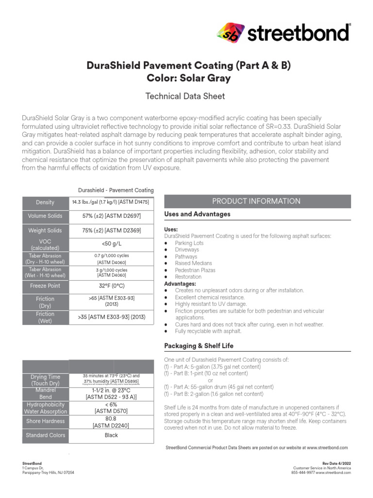 DuraShield Solar Gray Pavement Coating | PDF | Road Surface | Ultraviolet