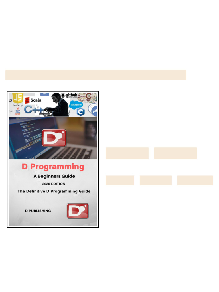 D Programming Language 2020 Edition Publishing D full digital chapters | PDF