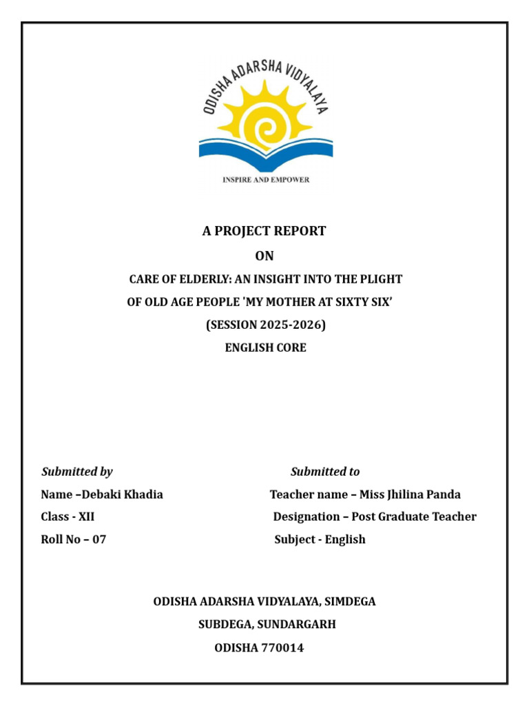 Class Xii Project Format 2025-2026-1 | PDF | Psychology | Behavioural ...