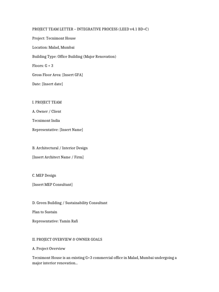 Tecnimont IP Project Team Letter | PDF