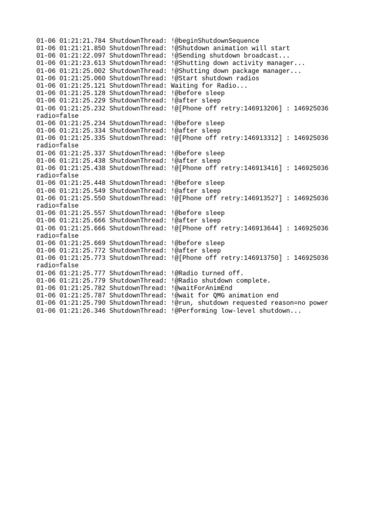 Shutdown Profile.4 | PDF