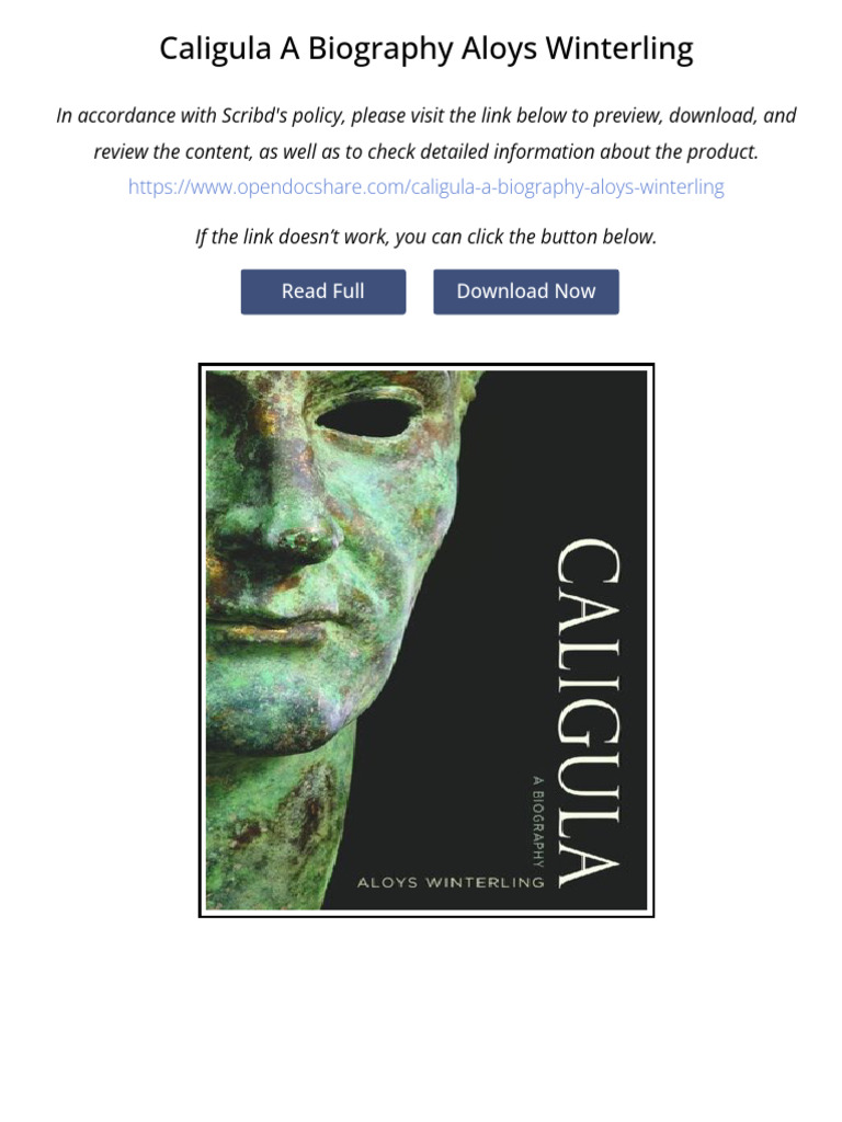 Caligula A Biography Aloys Winterling | PDF | Caligula | Ancient Romans