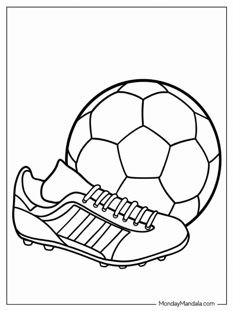 Soccer Boot and Ball To Color | PDF