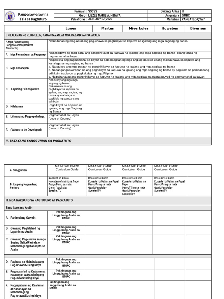 Q3 GMRC DLL Week7 | PDF