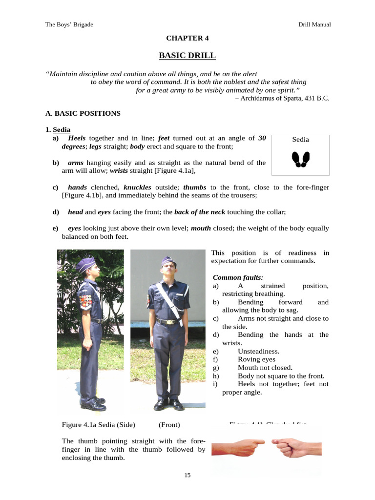 Common Drill Faults and Positions Guide | PDF | Hand | Limbs (Anatomy)
