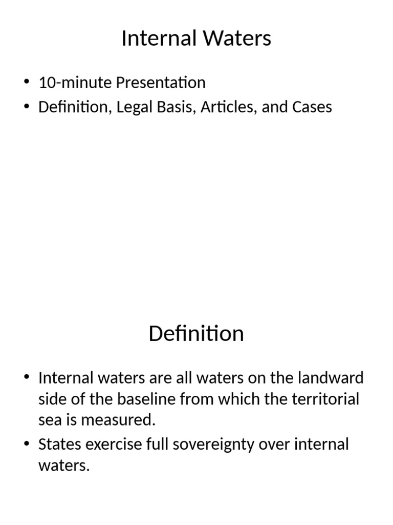 Understanding Internal Waters and Sovereignty | PDF