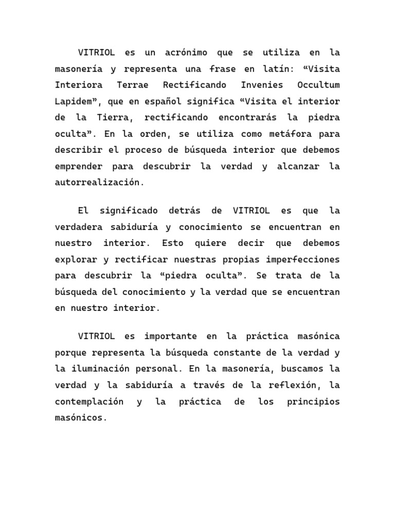 Vitriol PDF | PDF | Verdad | Masonería