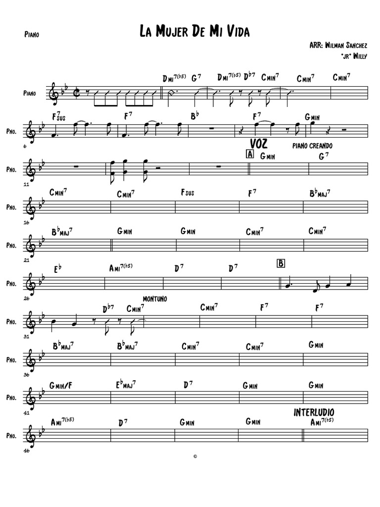 La Mujer de Mi Vida - Piano | PDF