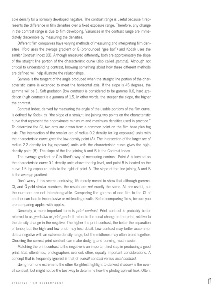 Understanding Film Contrast and Development | PDF | Exposure ...
