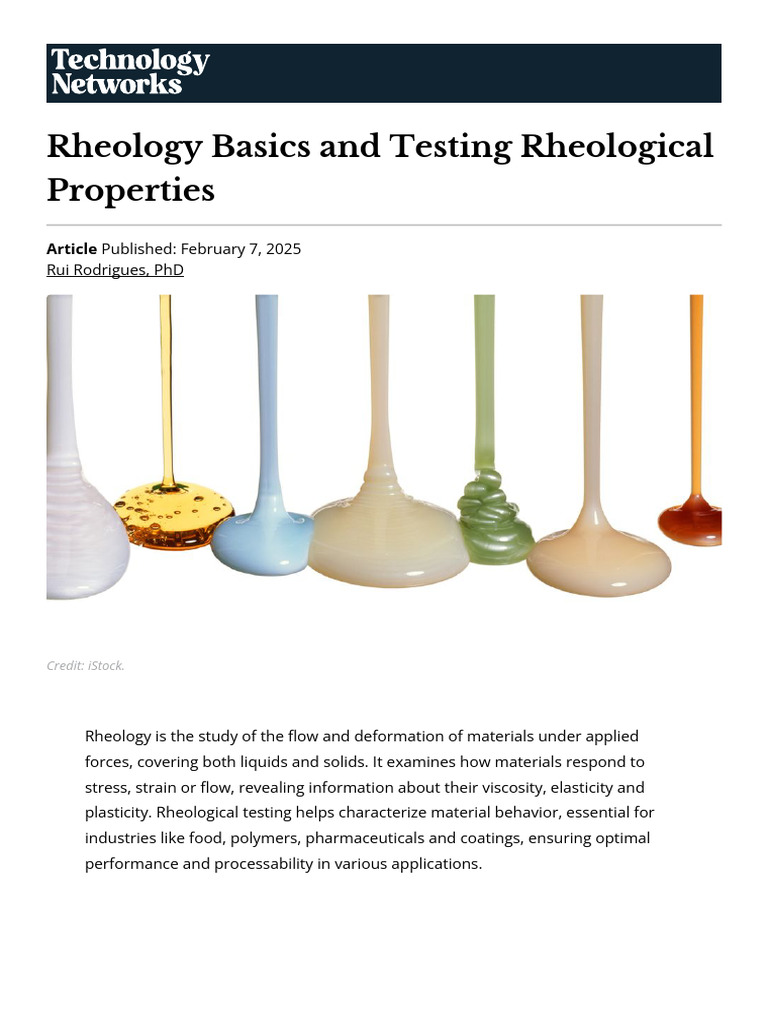 Uminho Rheology Basics | PDF | Rheology | Viscosity