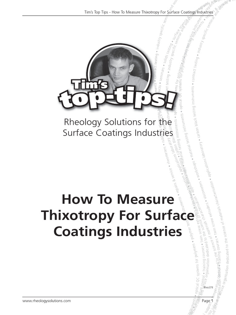 Rheology Solutions Coatings Thixotropy | PDF