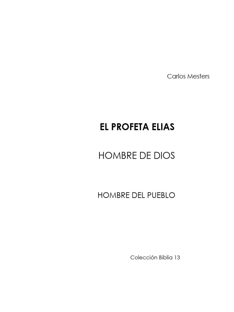 Profeta Elias 13 Carlos Mesters (1) | PDF | Elijah