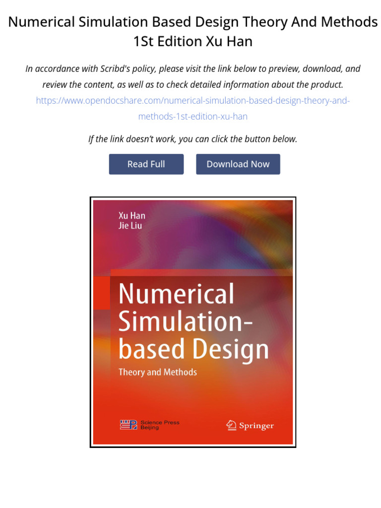 Numerical Simulation based Design Theory and Methods 1st Edition Xu Han ...