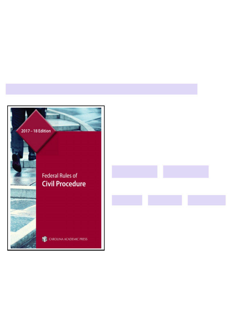 Federal Rules of Civil Procedure 2017 18 Edition Publisher's Staff digital download | PDF