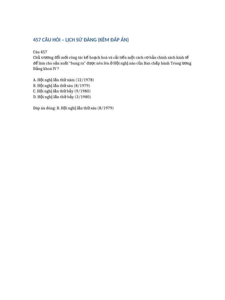 457 Cau Lich Su Dang Form | PDF