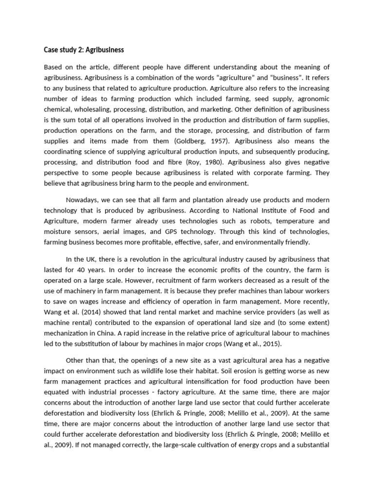 Case Study 2 | PDF | Agriculture | Agribusiness