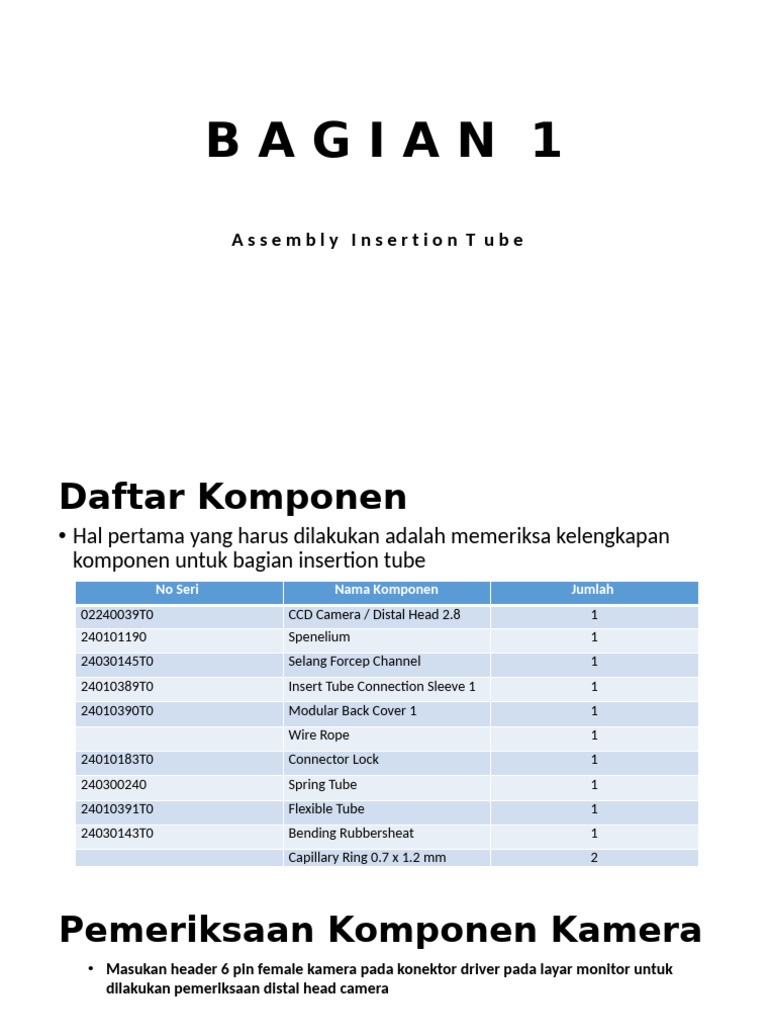 BAGIAN 1 Assembly Insertion Tube | PDF