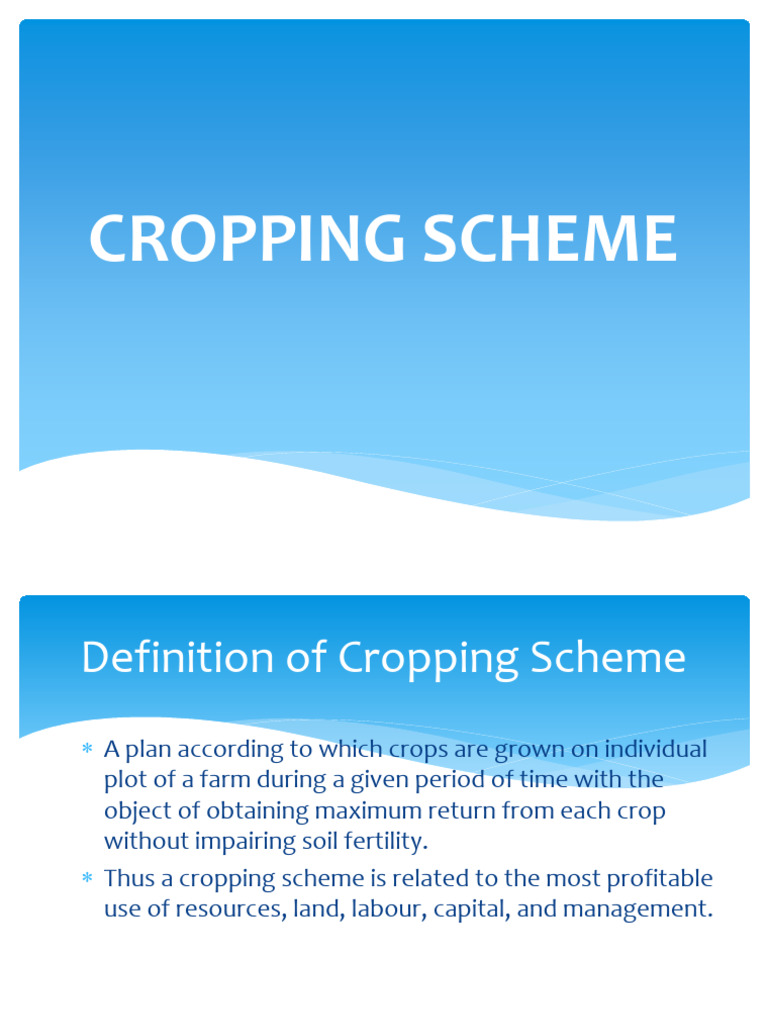 3.Cropping Scheme | PDF | Legume | Soil