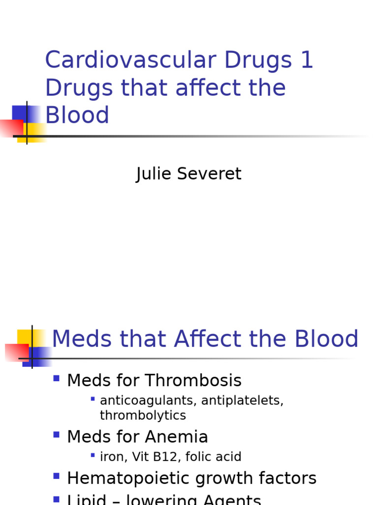 CV+DRUGS+1+rev | PDF | Coagulation | Thrombus