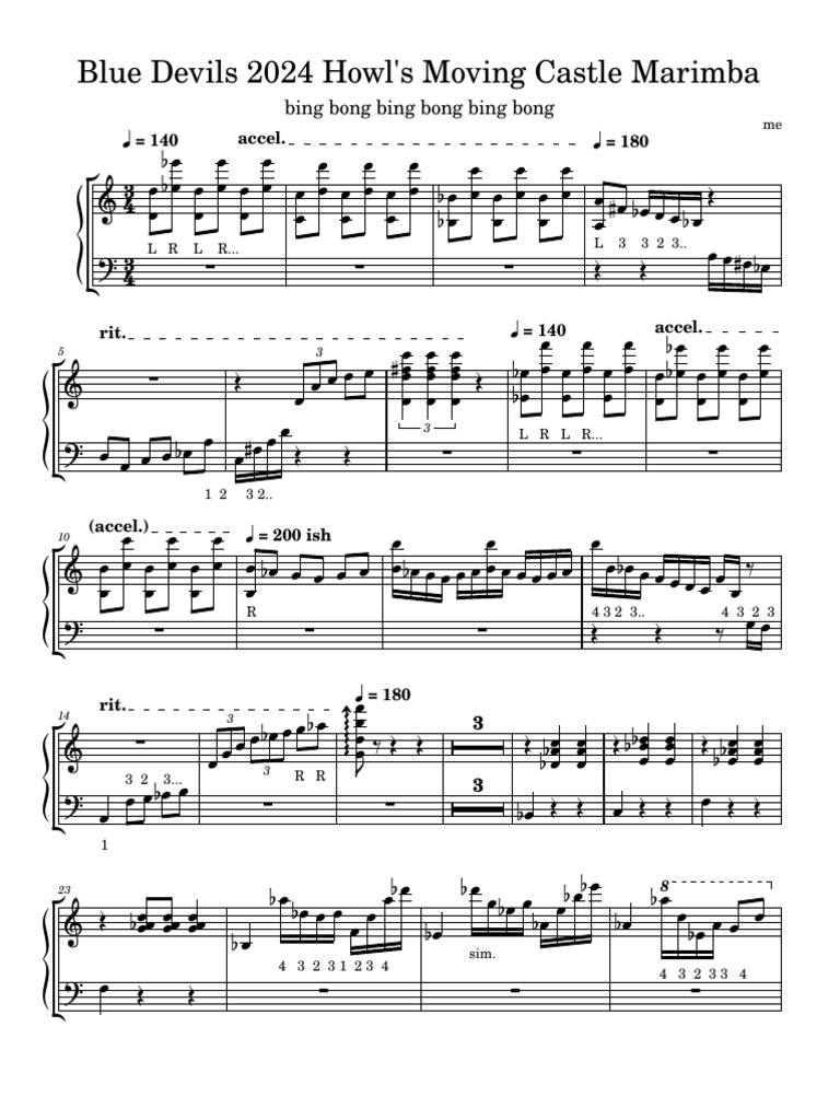 Blue Devils 2024 Merry-Go-Round of Life Marimba | PDF