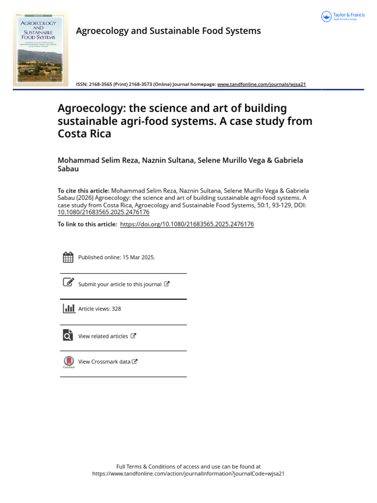 Agroecology The Science and Art of Building Sustainable Agri-Food ...