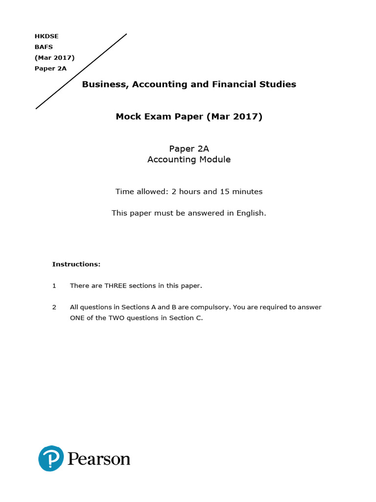 1489560728 Mock Paper Mar 2017 Paper 2A Questions Eng | PDF | Book ...