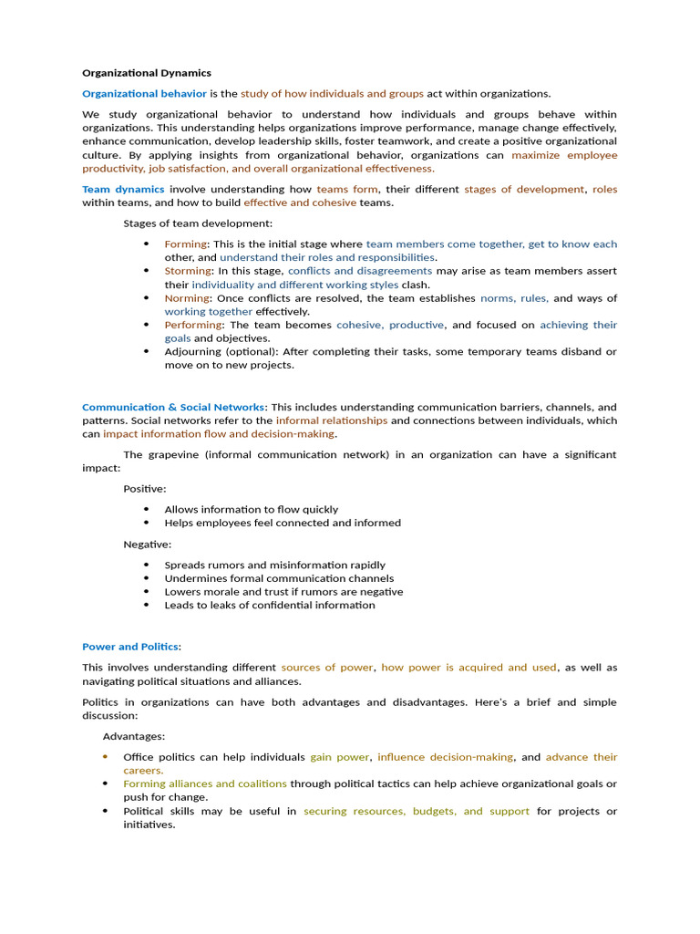 Note. Organizational Dynamics | PDF | Mediation | Negotiation
