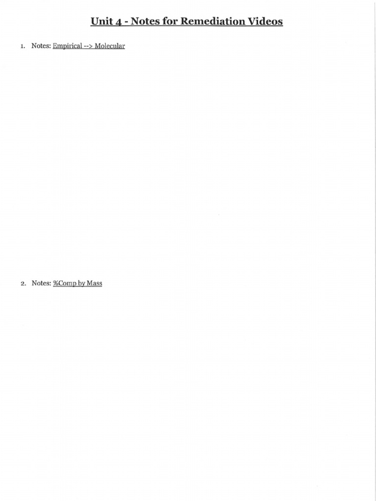 Unit 4 Remediation Packet | PDF