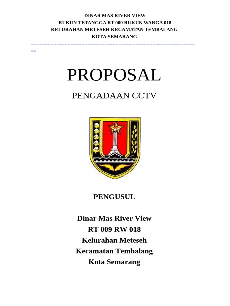 Proposal Pengadaan CCTV Dinar Mas Semarang | PDF
