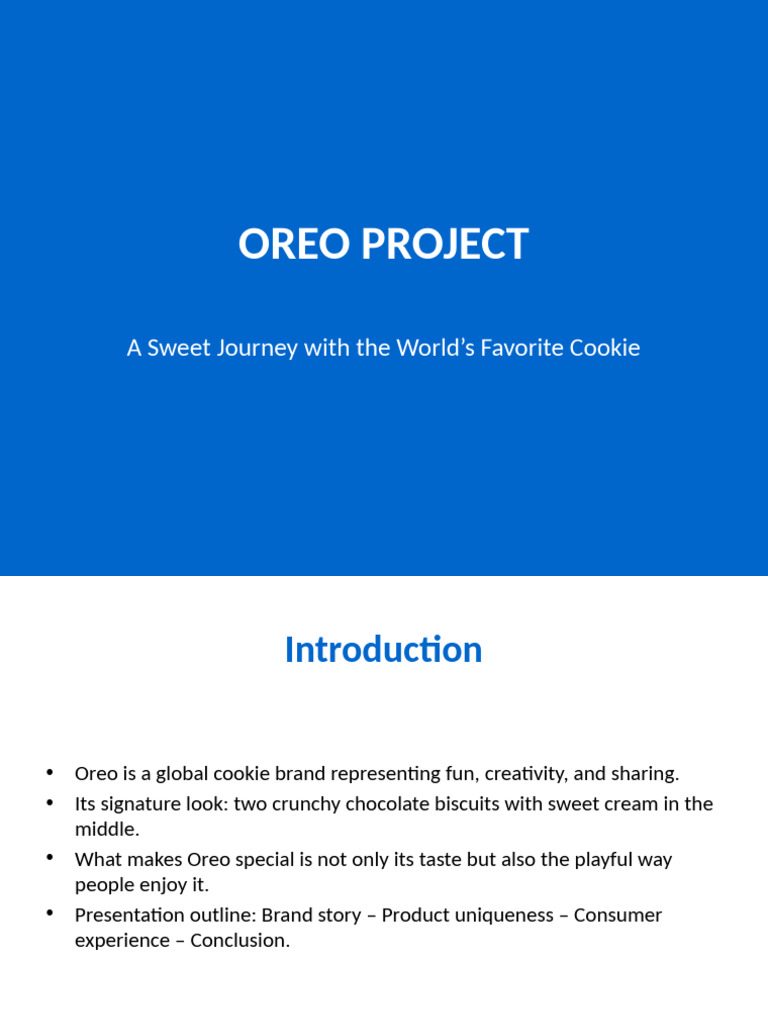 Oreo Project Presentation | PDF