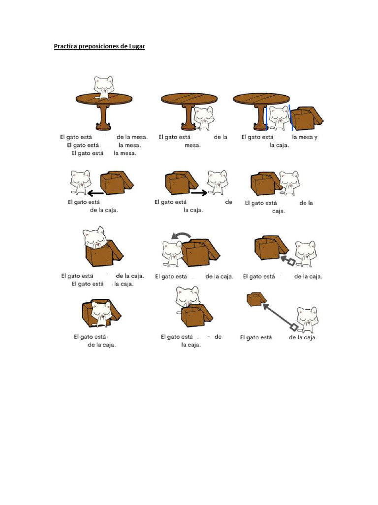 Clase 7-Practica Preposiciones de Lugar | PDF