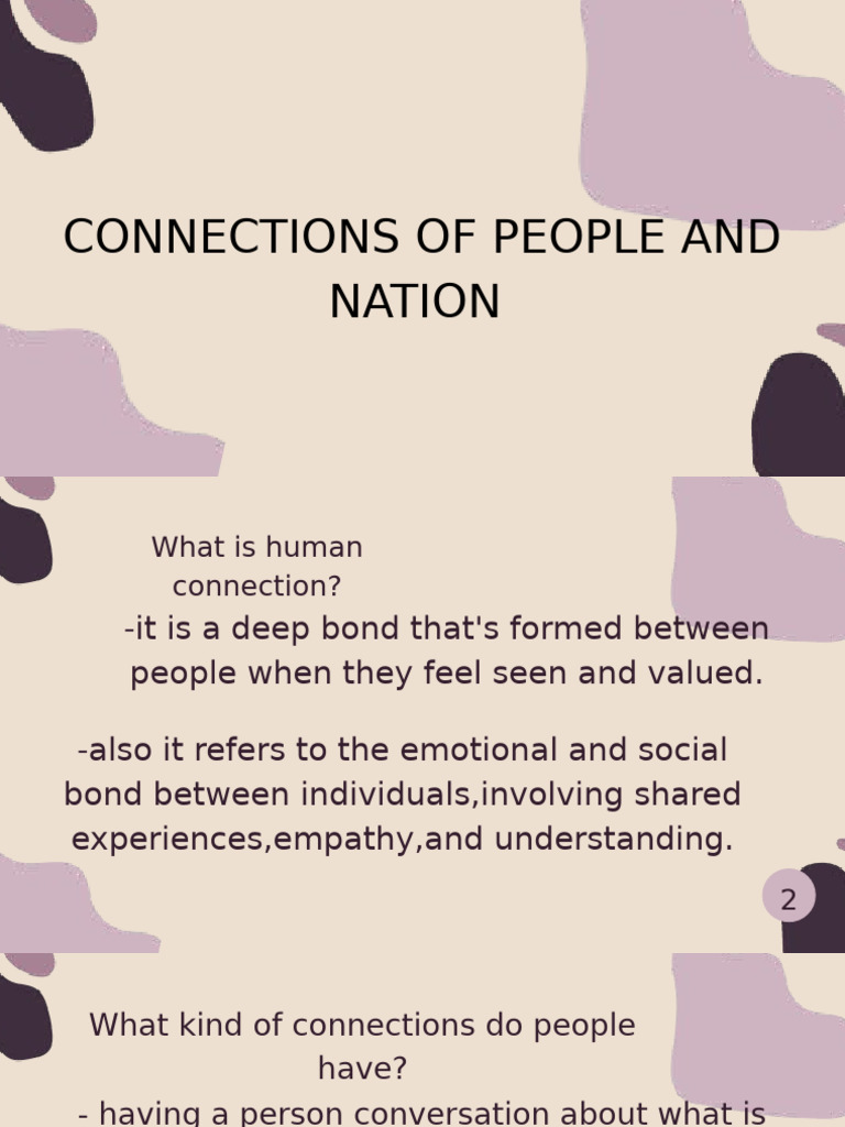 Connection of People and Nations | PDF