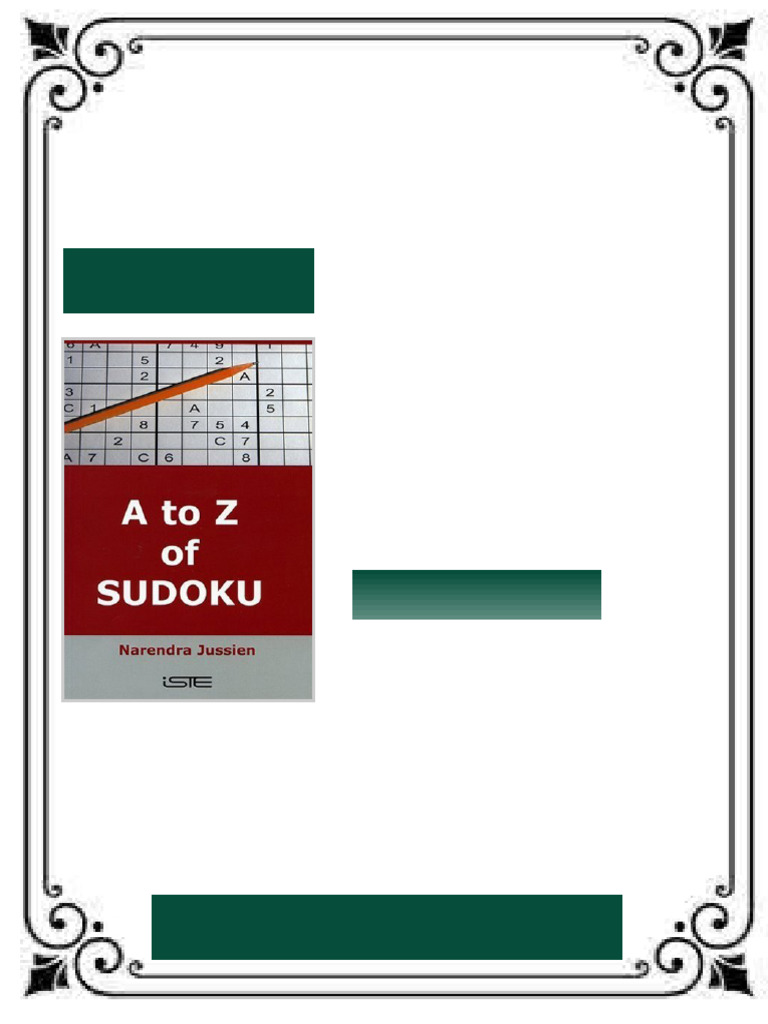 A to Z of Sudoku 1st Edition Narendra Jussien fully accessible ebook | PDF