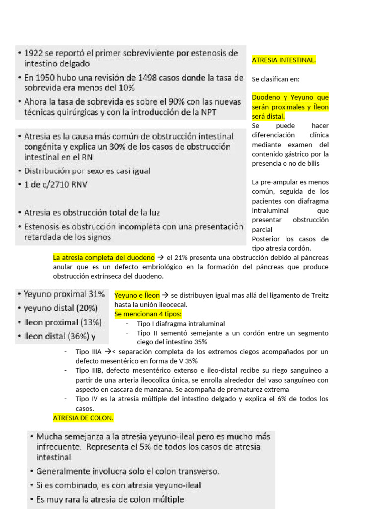 Atresia Intestinal: Tipos y Diagnóstico | PDF | Tracto gastrointestinal ...