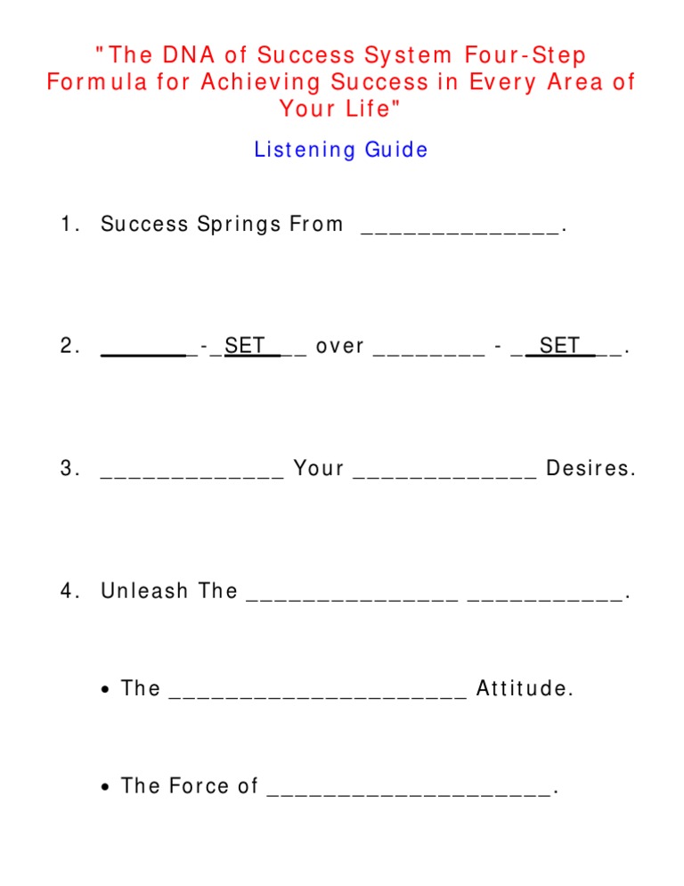 Four-Step Formula for Success | PDF