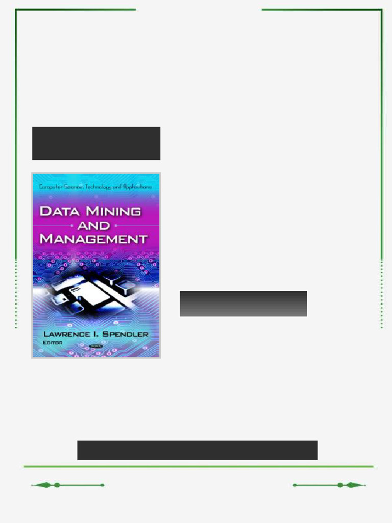 Data Mining and Management 1st Edition Lawrence I. Spendler ebook updated file version | PDF ...